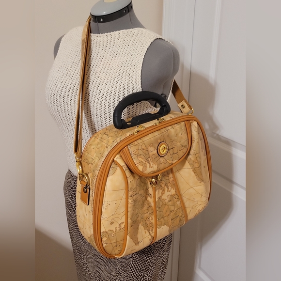 Kala Collection | Bags | Kala Collection Global Map Tan Leather Travel ...